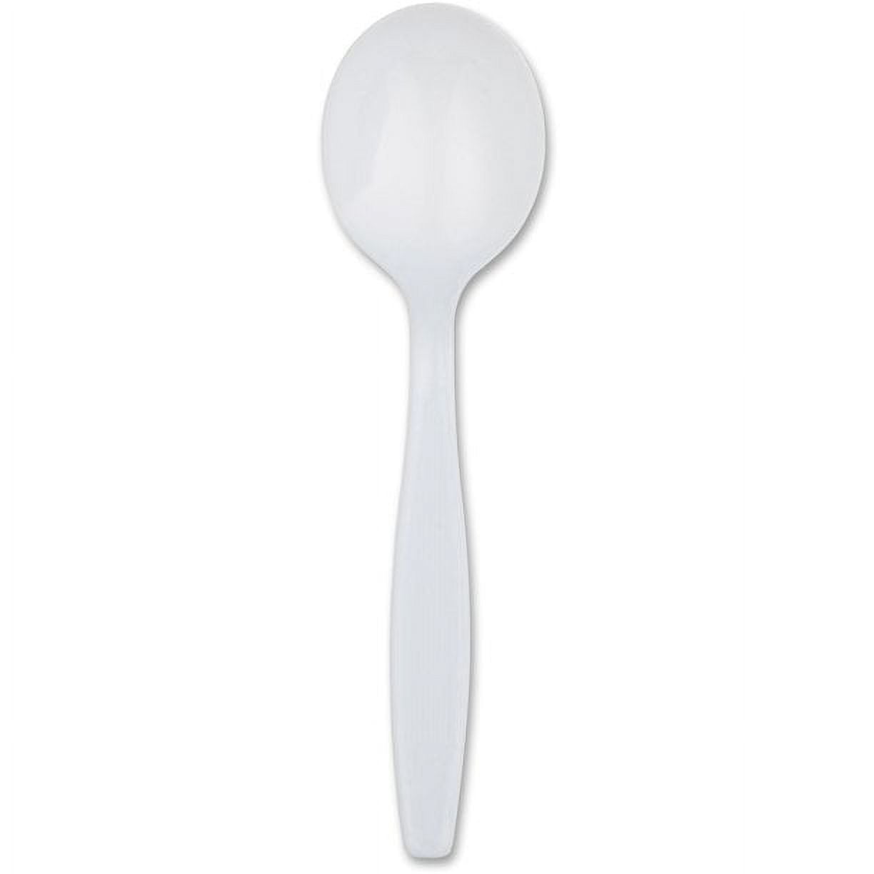 Nicole Fantini Disposable Economical Plastic White Soup Spoons, 100 ...