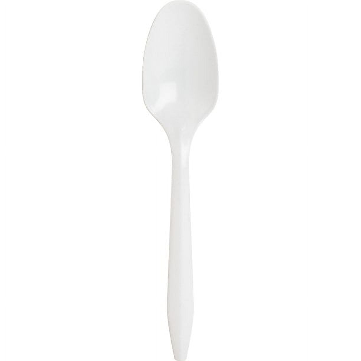 VeZee's Disposable Economical Plastic White Tea Spoon (500 Count) for ...