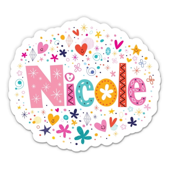 Nicole Girl Name Cute Kid Lunchbox - 12" Vinyl Sticker Waterproof Decal ...
