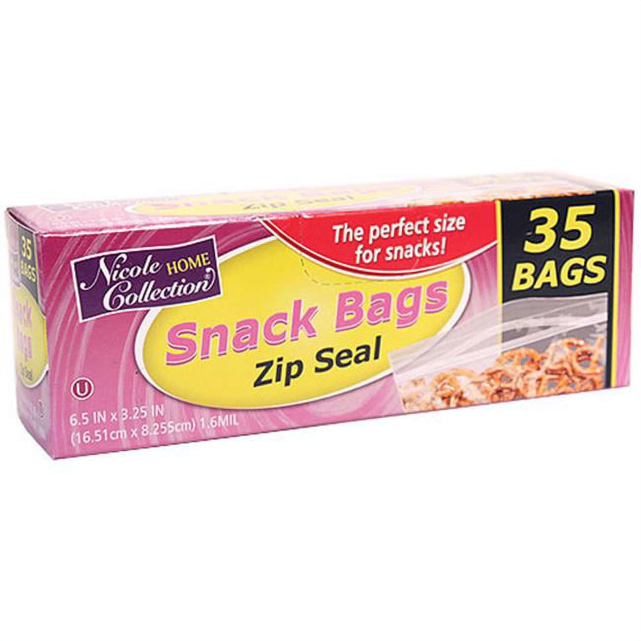 Nicole Home Collection 01017 Zip Seal Snack Bags - 1680 Per Case ...