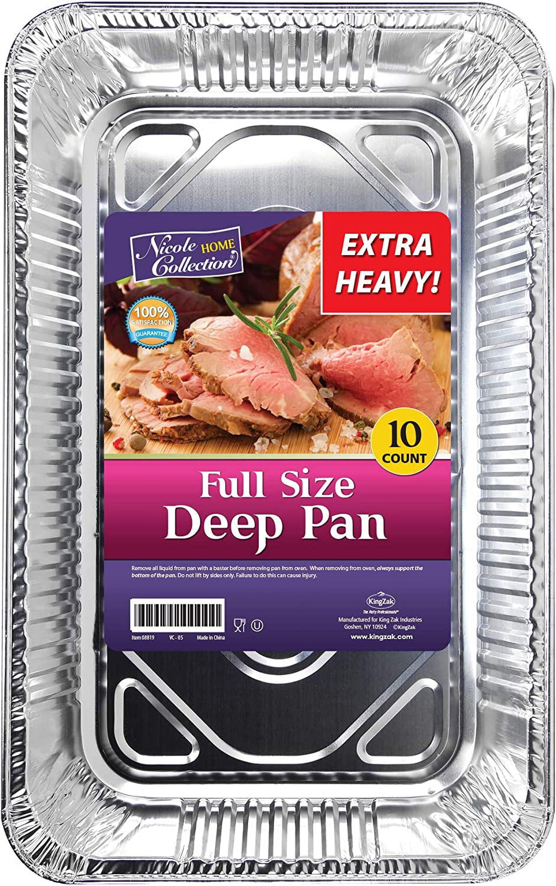 Nicole Home Collection Aluminum Deep Foil Pans, Full Size 21" x 13 ...