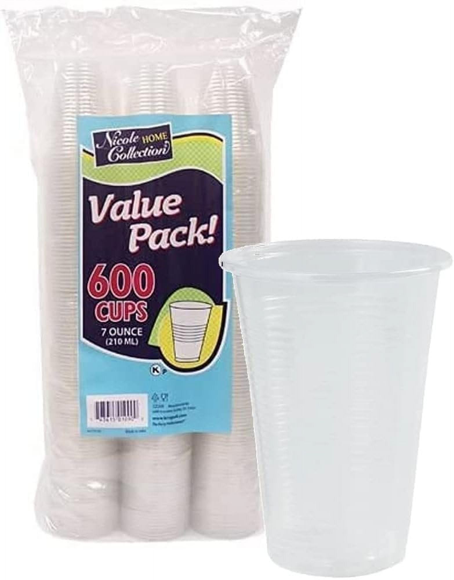 Nicole Home Collection Plastic 7 oz. Clear Pack of 600 Drinking Cup, 7 ...