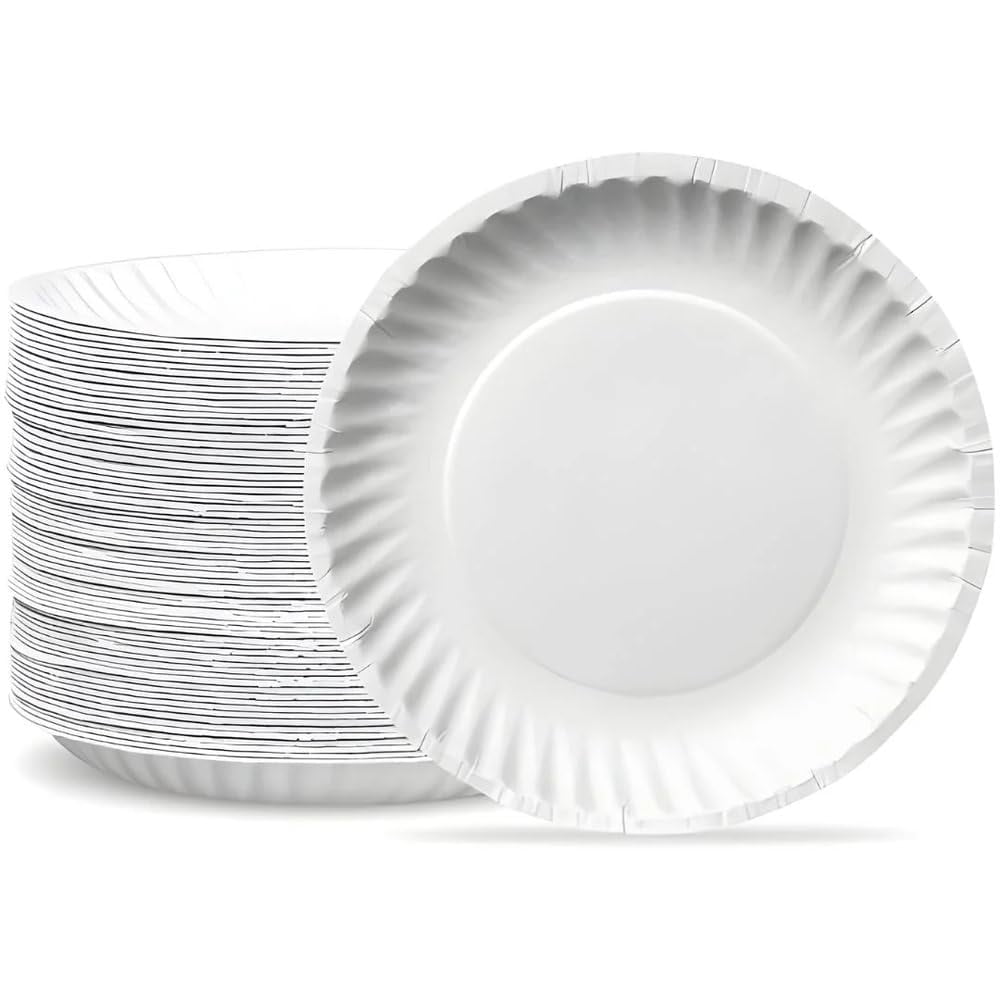 Nicole Home Collection White Uncoated HYZ01 Small Paper Plates 6 inch ...