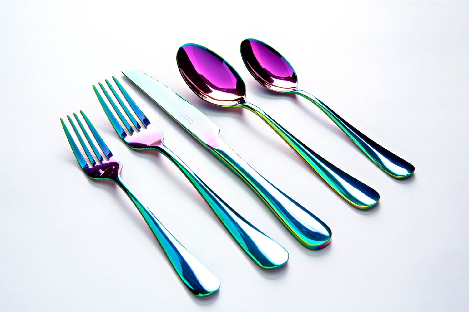 Nicole Miller 20-Piece Stainless Steel Rainbow Flatware Set - Service ...