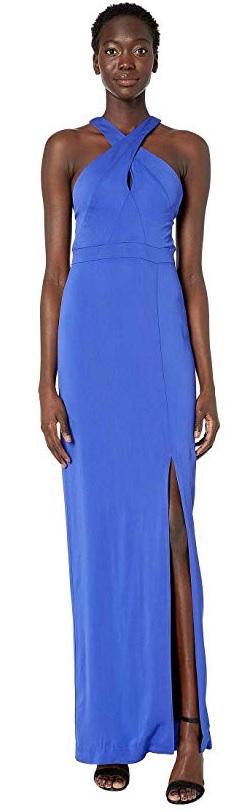 Nicole Miller Artelier BLUEBERRY New Techy Crepe Halter Dress, US 4 ...