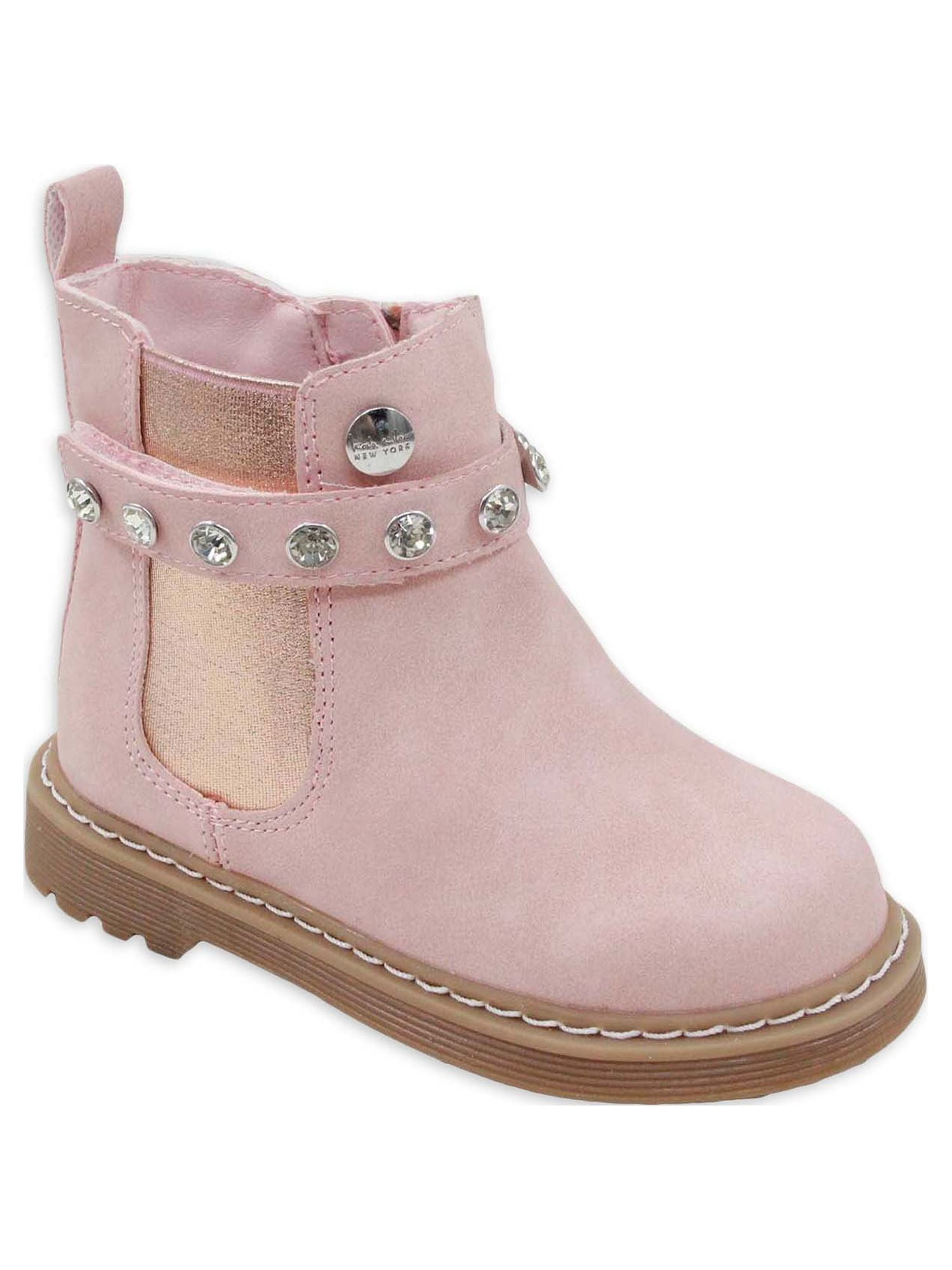 Nicole Miller Toddler Girls Chelsea Boots with Rhinestones and Fleece ...