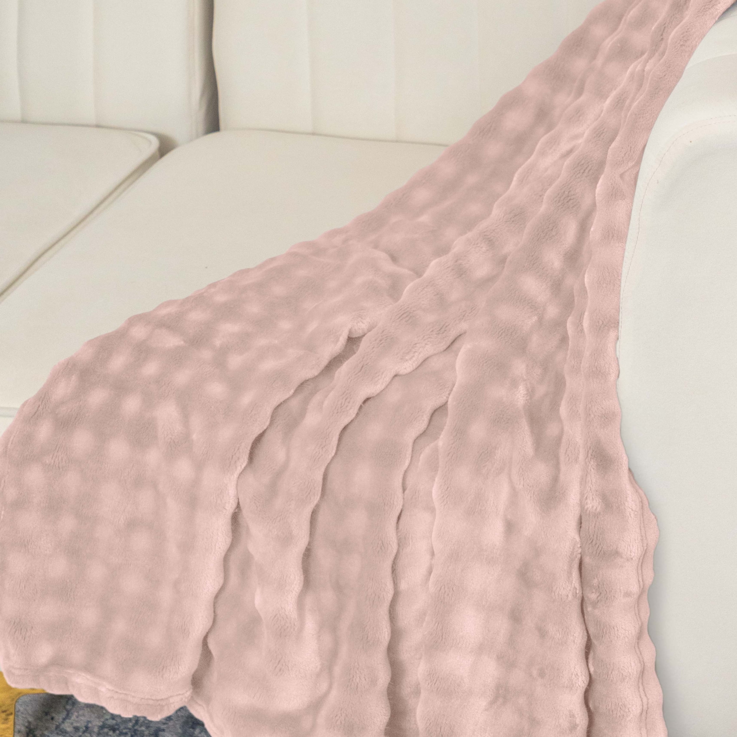 Nicole Miller Ultra Soft Cozy Bubble Plush Oversized Fluffy Plush Throw ...