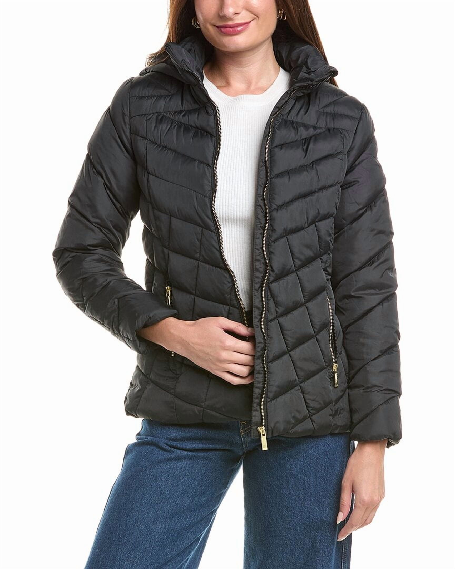 Nicole Miller womens Matte Puffer Jacket, l, Black - Walmart.com