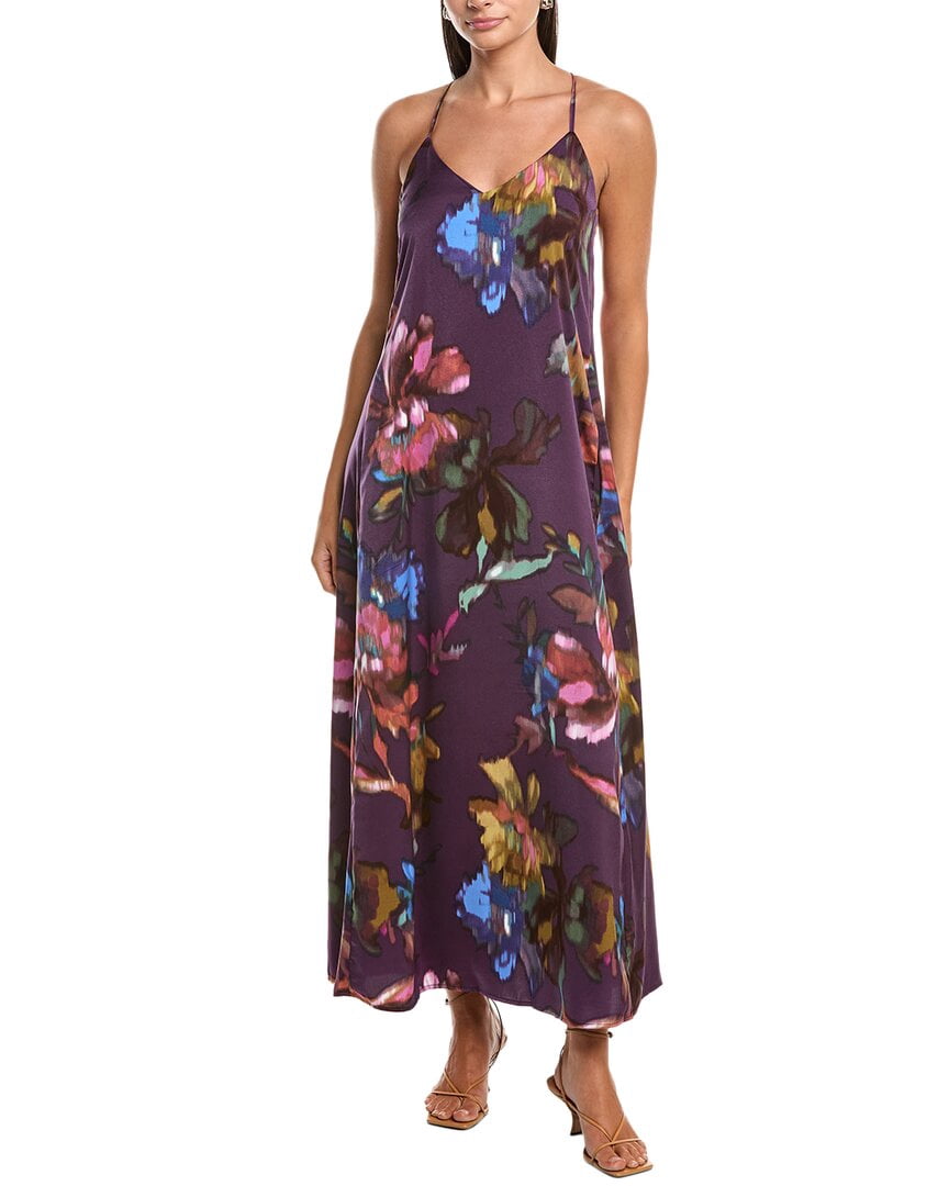 Nicole Miller womens Palma Satin Maxi Dress, s, Purple - Walmart.com