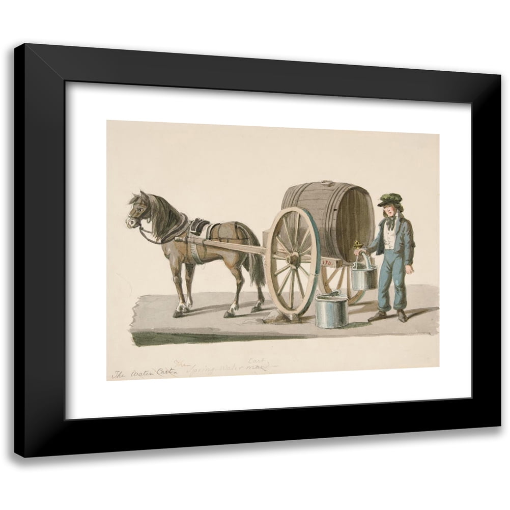 Nicolino Calyo 14x12 Black Modern Framed Museum Art Print Titled - The Spring Water Cart (ca ...