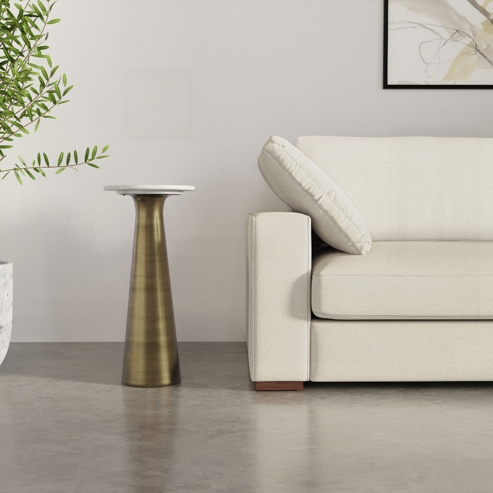 Nicollette Side Table - Iron, Marble, and Flared Base Design - Walmart.com