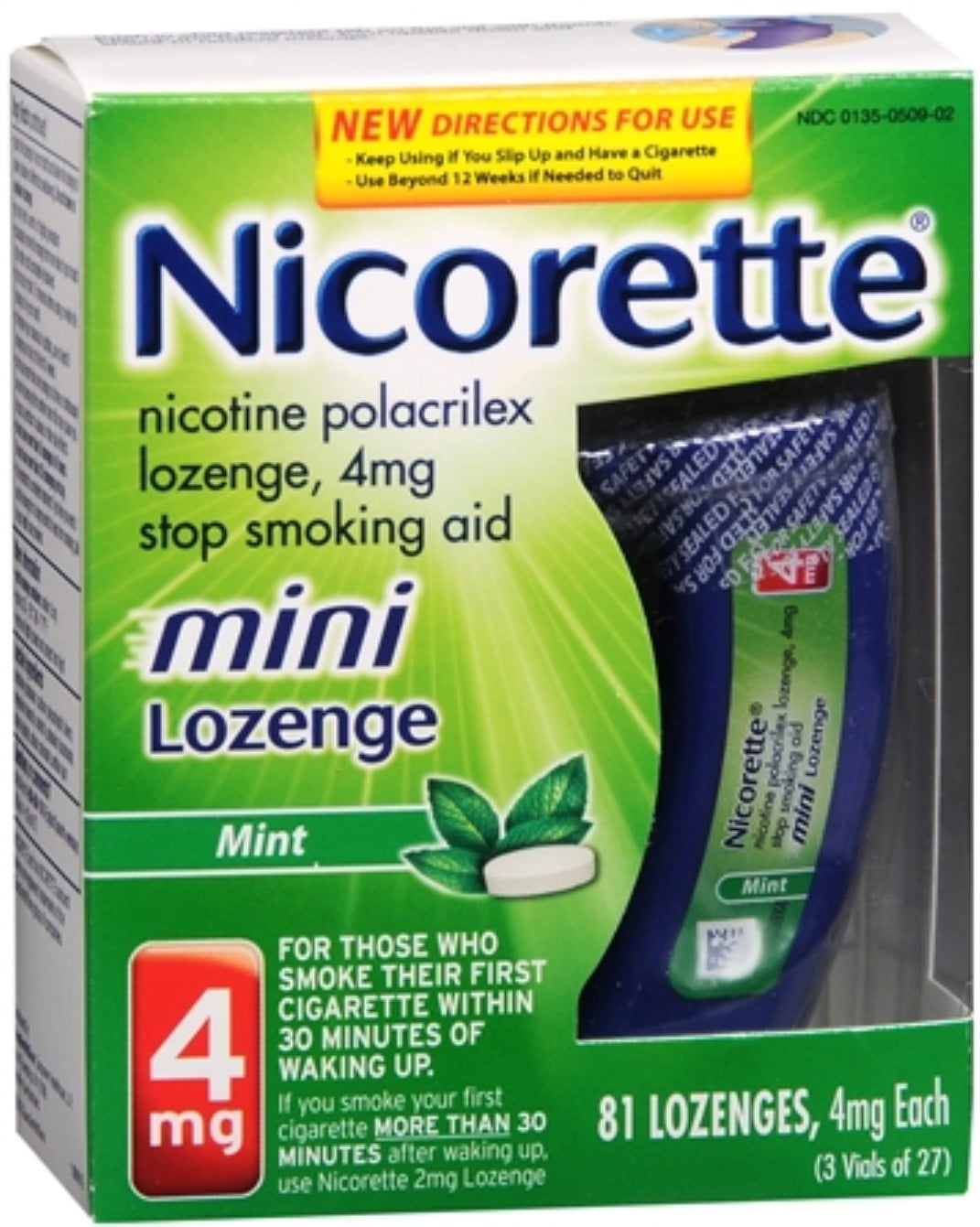 Nicorette 4 mg Mini Lozenges Mint, 81 Each (Pack of 2) - Walmart.com