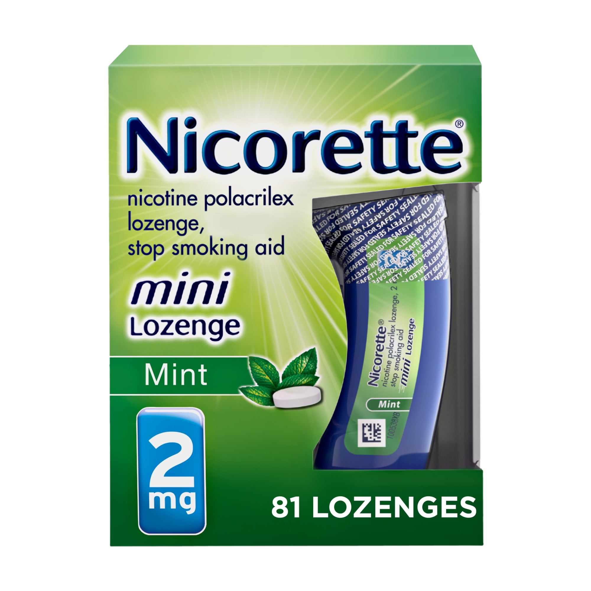Nicorette Mint Flavored Mini Nicotine Lozenges 2 mg - Stop Smoking Aid ...
