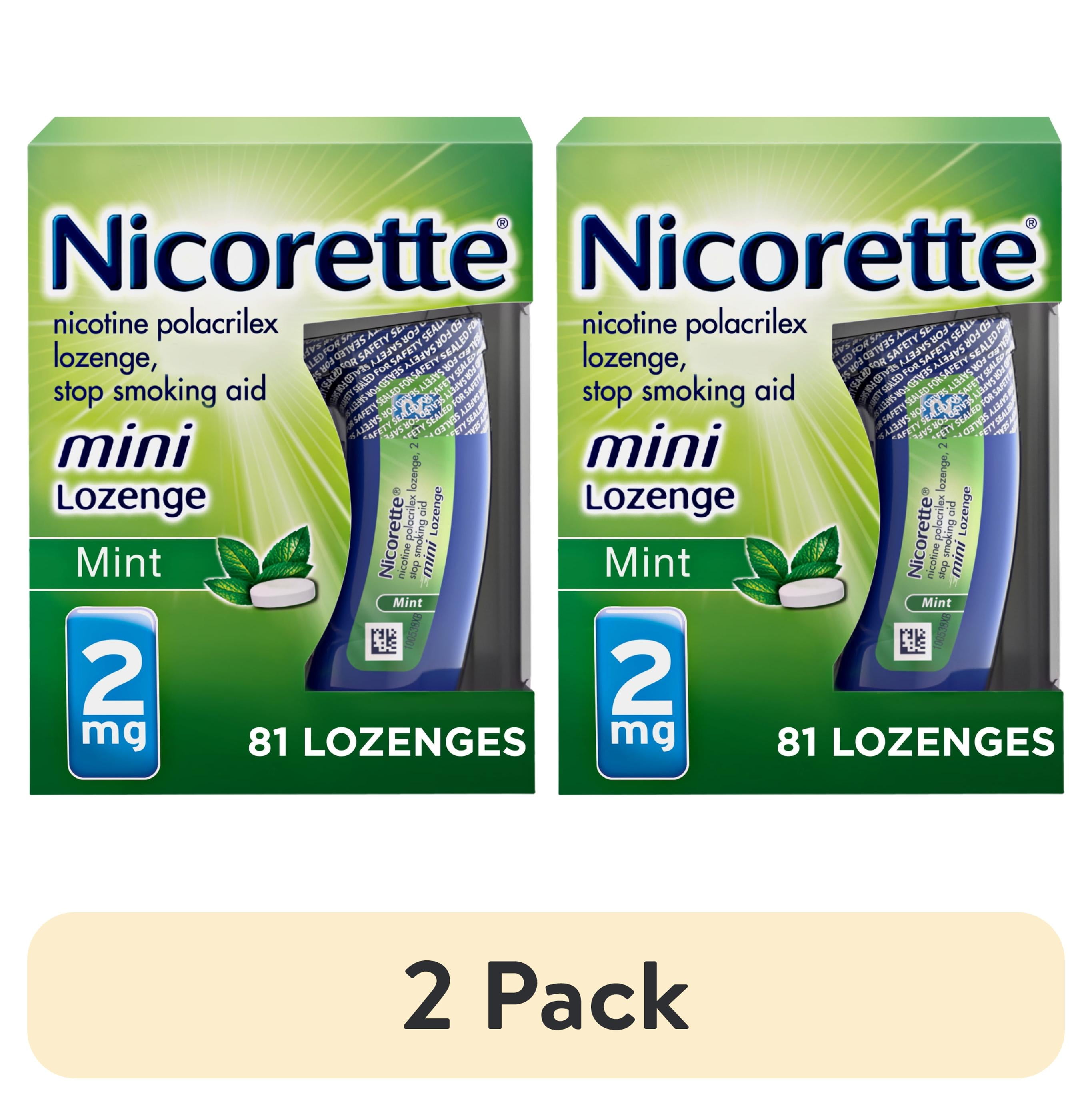 (2 pack) Nicorette Mini Nicotine Lozenges Stop Smoking Aid 2 Mg Mint ...
