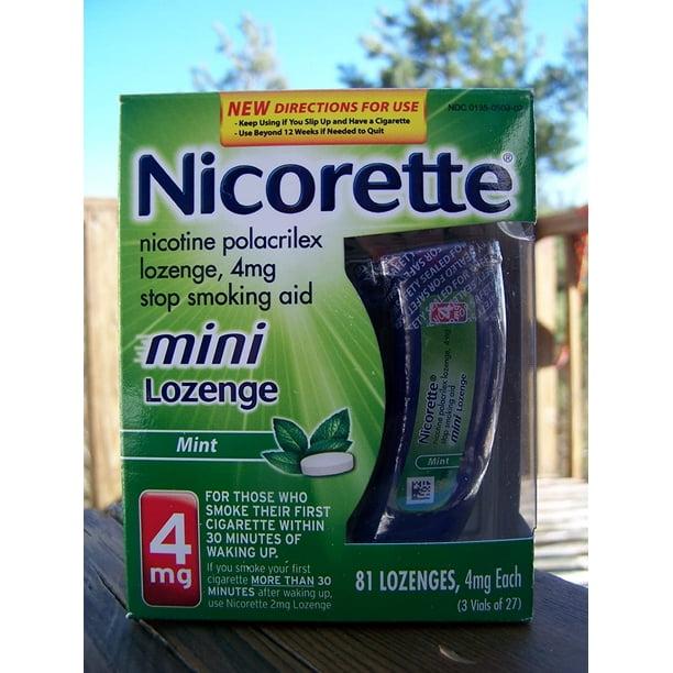 Nicorette Mini Nicotine Lozenges To Stop Smoking, Mint Flavor, 4 Mg, 81 ...