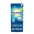 Nicorette Nicotine Gum, Stop Smoking Aids, 2 mg, White Ice Mint, 20 ...