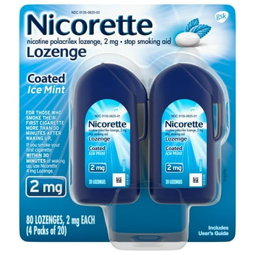 Equate Coated Ice Mint Nicotine Polacrilex Lozenges, 2 mg, Stop Smoking ...
