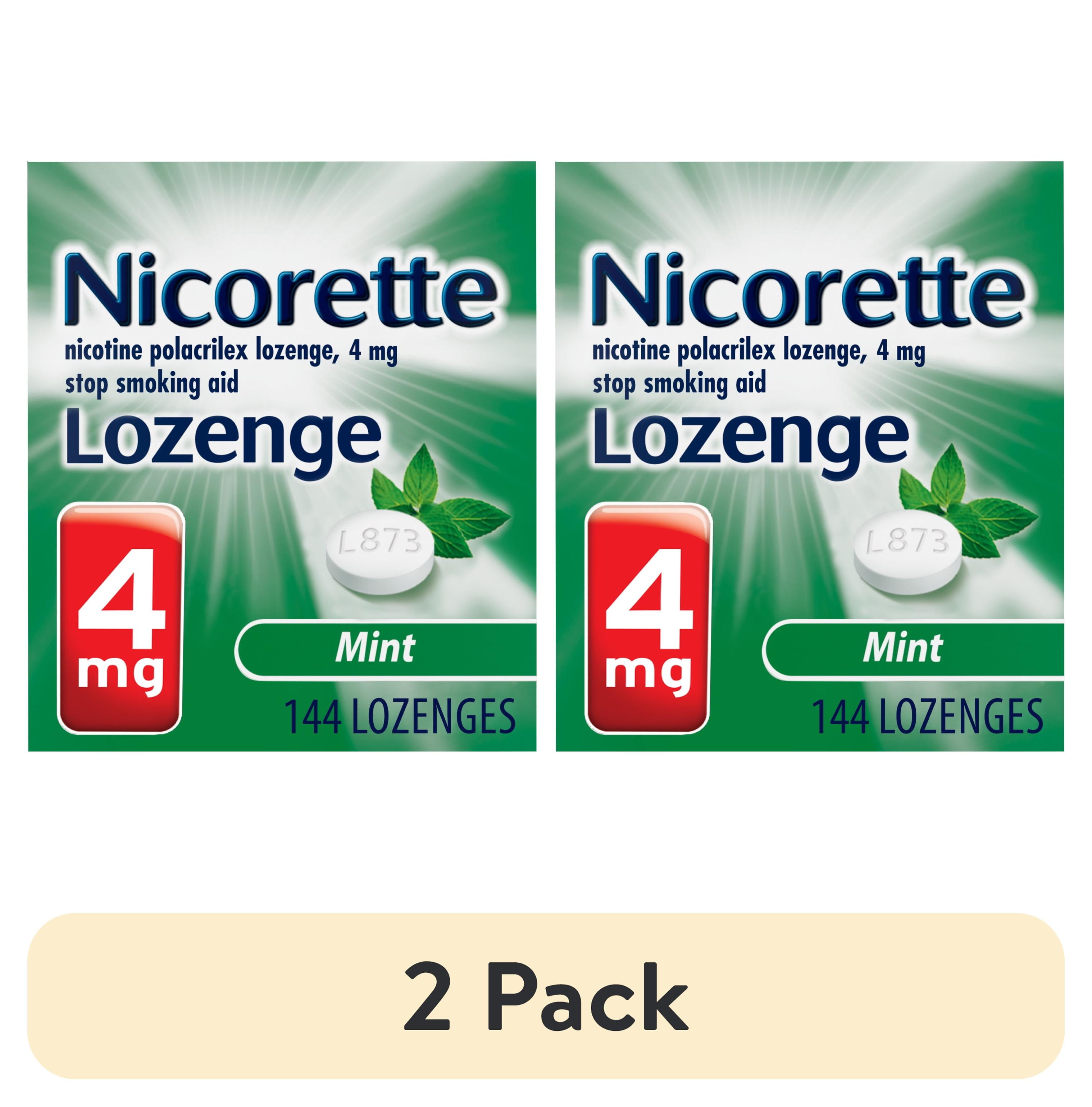 (2 pack) Nicorette Nicotine Lozenges, Stop Smoking Aids, 4 Mg, Mint ...