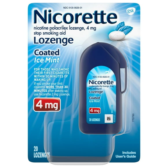 Nicorette Nicotine Lozenges, Stop Smoking Aids, 4 Mg, Mint, 20 Count