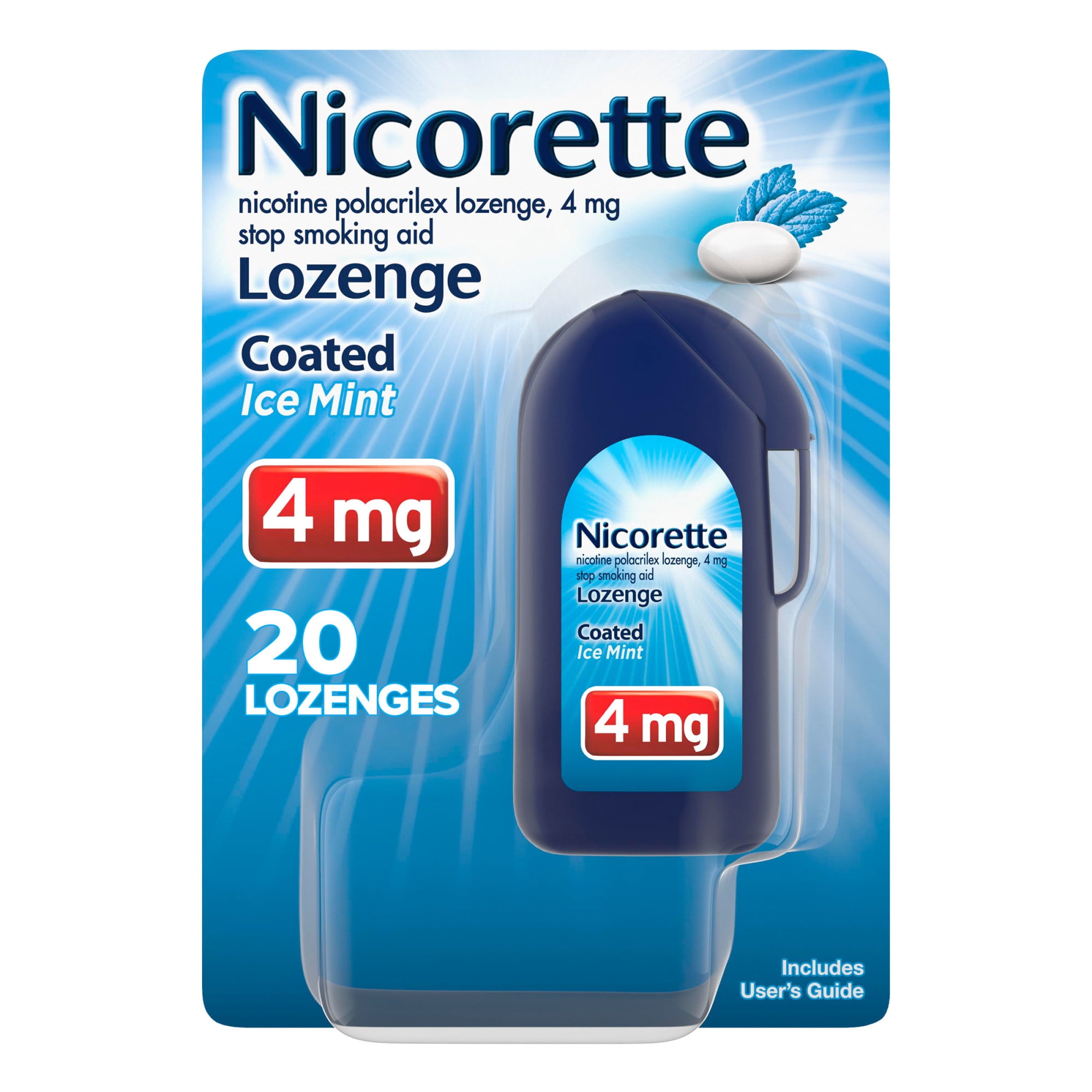 Nicorette Nicotine Lozenges, 4 Mg Mint Flavored Stop Smoking Aids, 20 ...