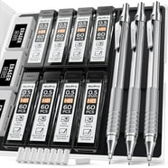 Nicpro 5 Pcs Metal Mechanical Pencils Set, Artist Drafting Pencil 0.5 & 0.7 & 0.9mm & 2Pcs 2mm ...