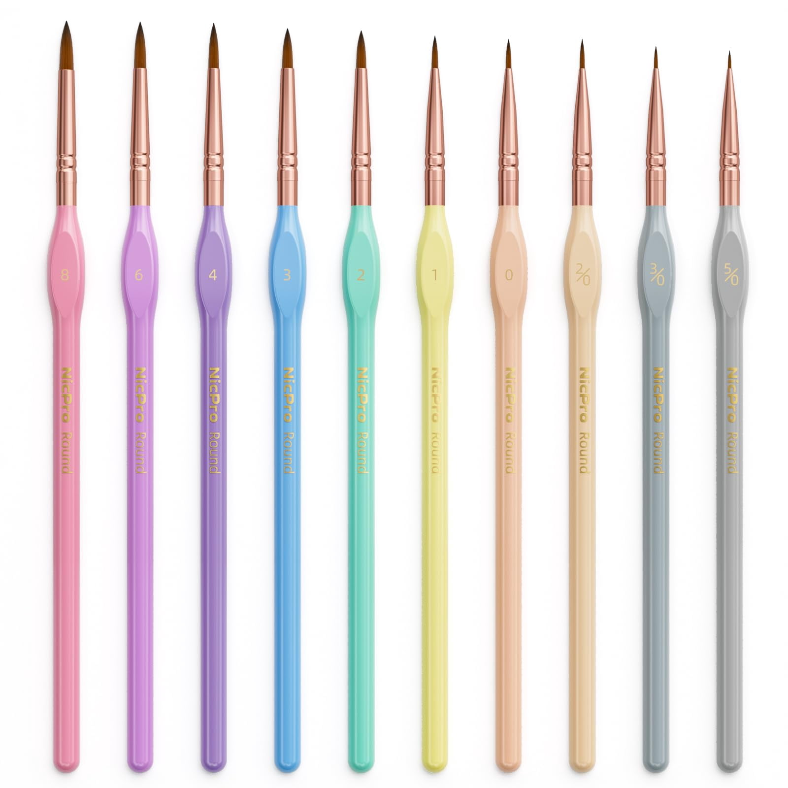 Nicpro 10PCS Micro Fine Detail Paint AIS1 Brush Set, Pastel Small ...