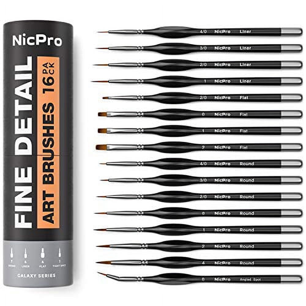 Nicpro 16 PCS Small Detail Paint Brush Set, Professional Miniature ...