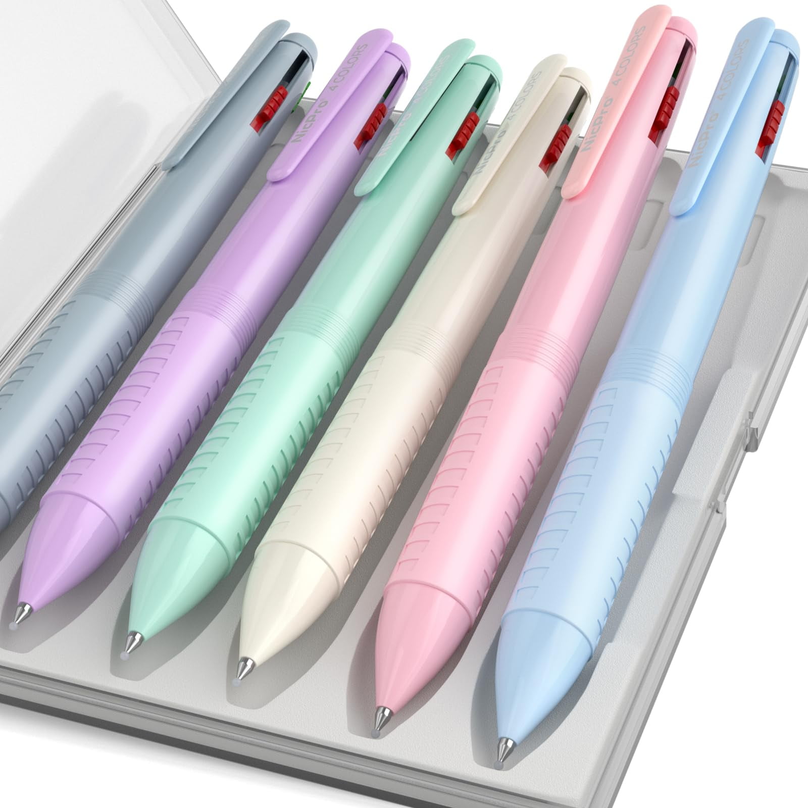 Nicpro 6 Pack Multicolor Pen in One, 4-IN-1 Multi Colored Pen, Fine ...