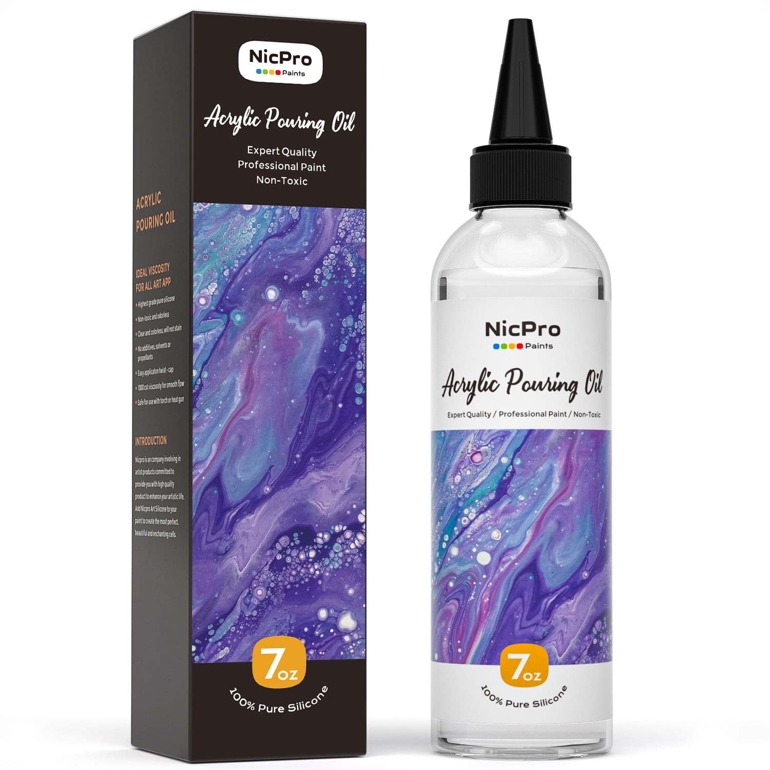 Nicpro 7 Ounce Silicone Pouring Oil for Art, Dramatic Cell Activator ...