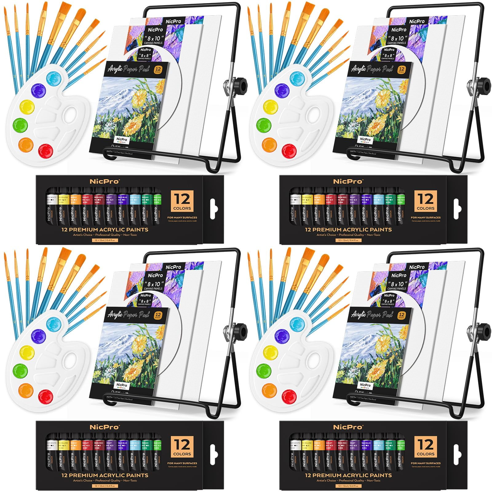 Nicpro Acrylic Paint Canvas Set for Adults & Kids, Art Painting ...