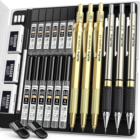 STAGEEK Mechanical Pencil Set, 37PCS, Metal Lead Kit for Drafting ...
