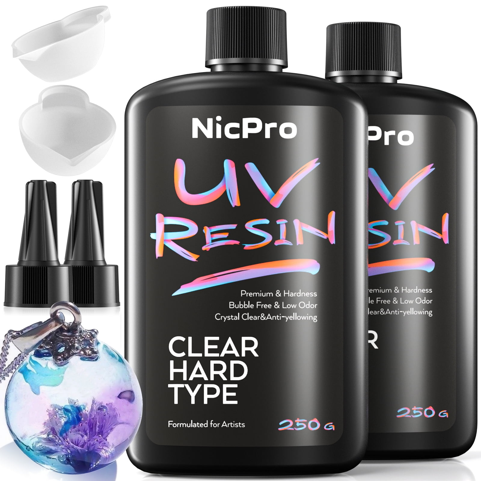 Nicpro Uv Resin 500g Crystal Clear Epoxy Kit Quick Curing High Viscosity For Jewelry And Crafts