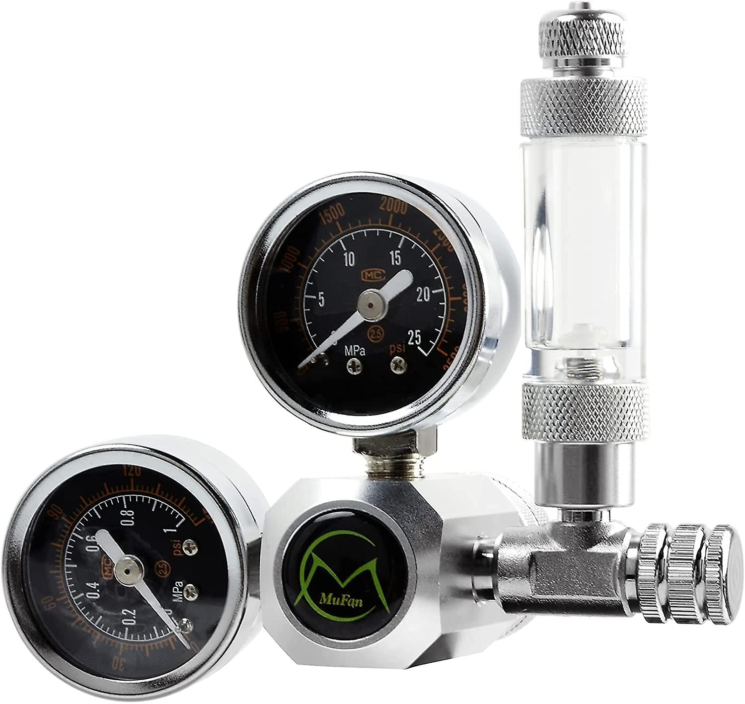 Nicrew Aquarium CO2 Regulator - Pressure Reducer with Bubble Counter and Gauge Check Valve ...