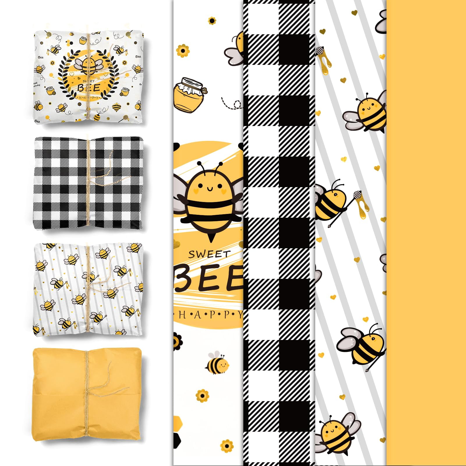 Nicrolandee Bee Party Supplies OIF8 - 24 Sheets Tissue for Bee Day ...