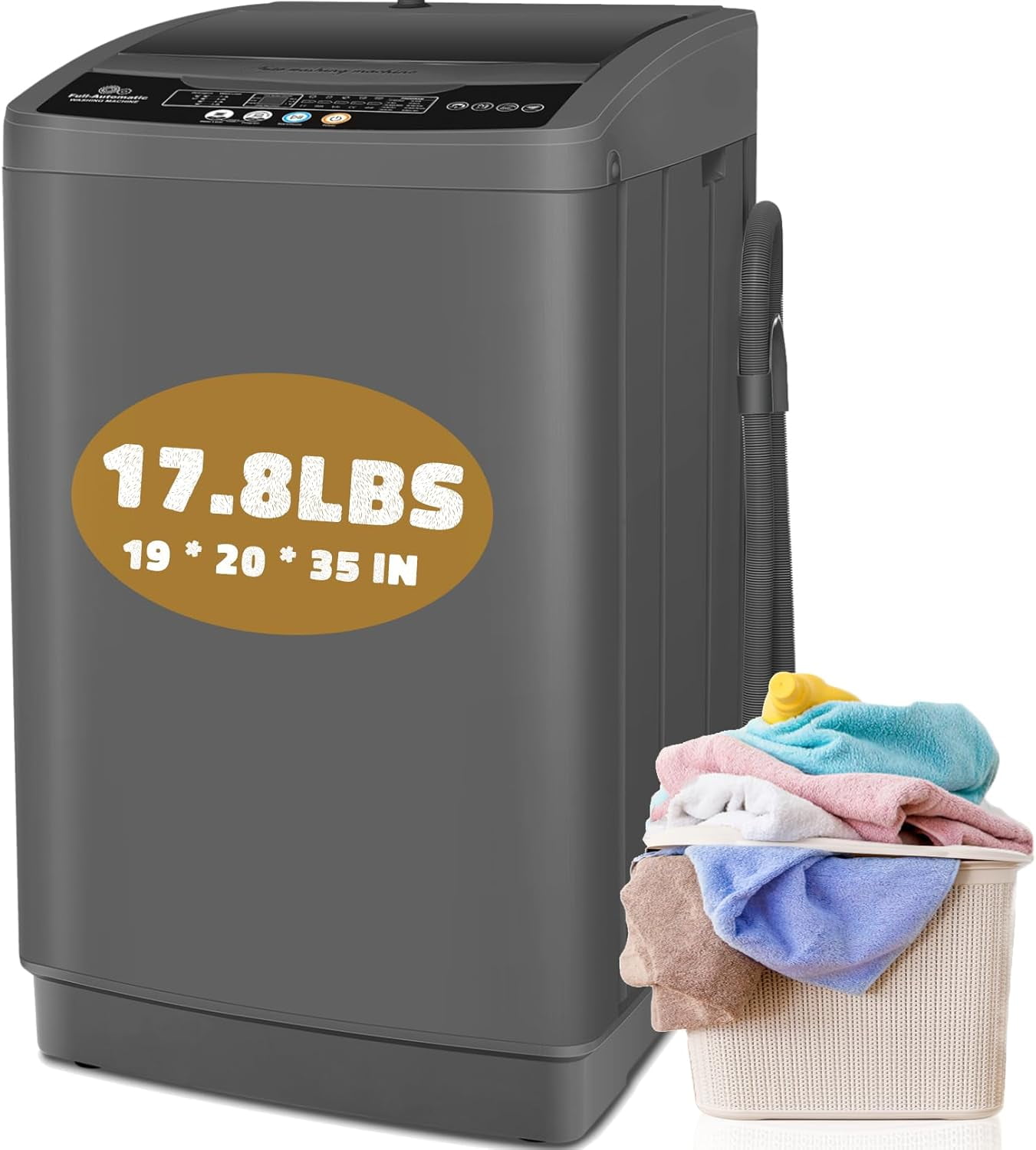 Nictemaw Portable Washing Machine, 17.8Lbs Portable Washer Machine, 2 ...