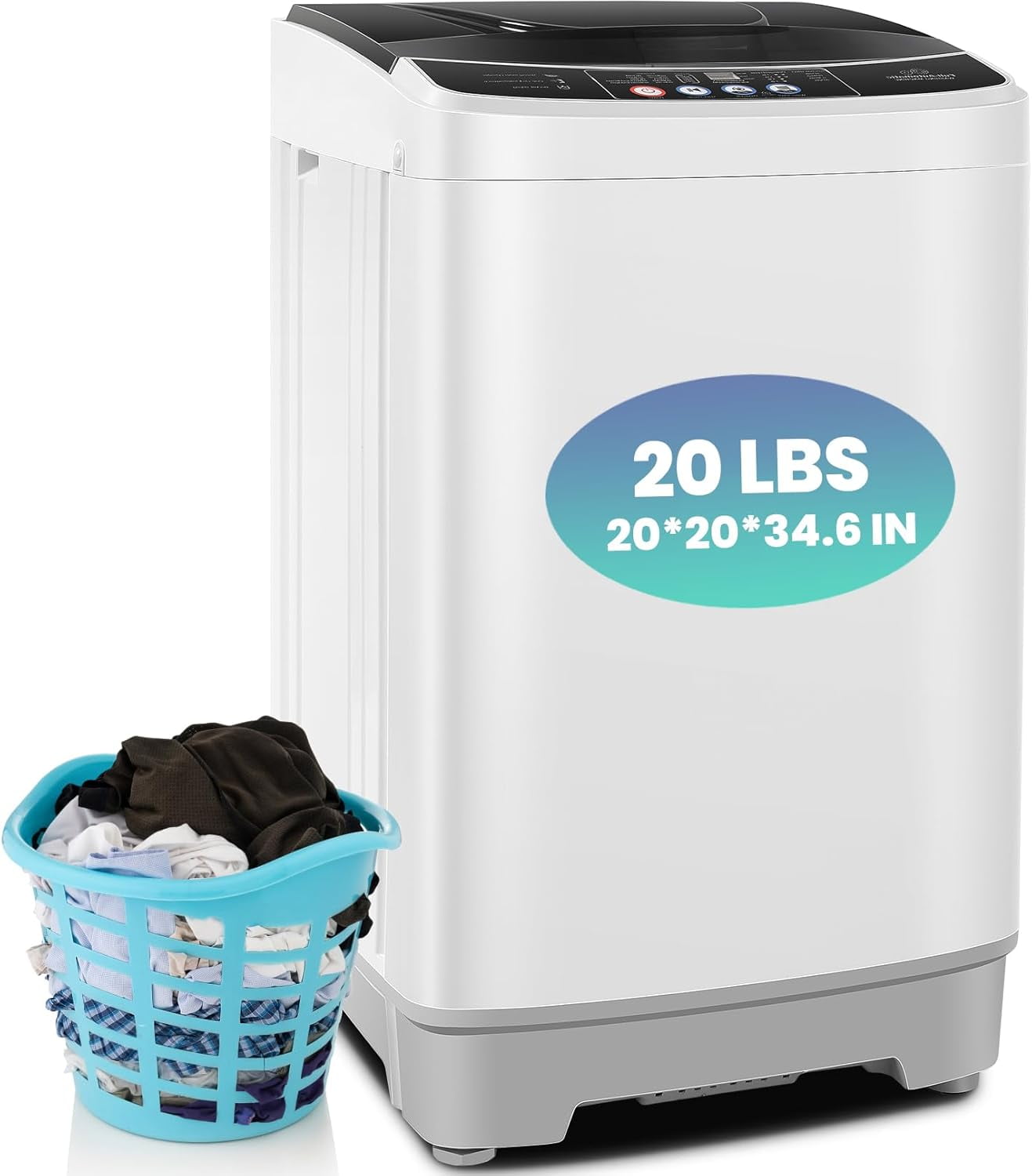 Nictemaw Portable Washing Machine, 20Lbs Capacity Full-Automatic ...