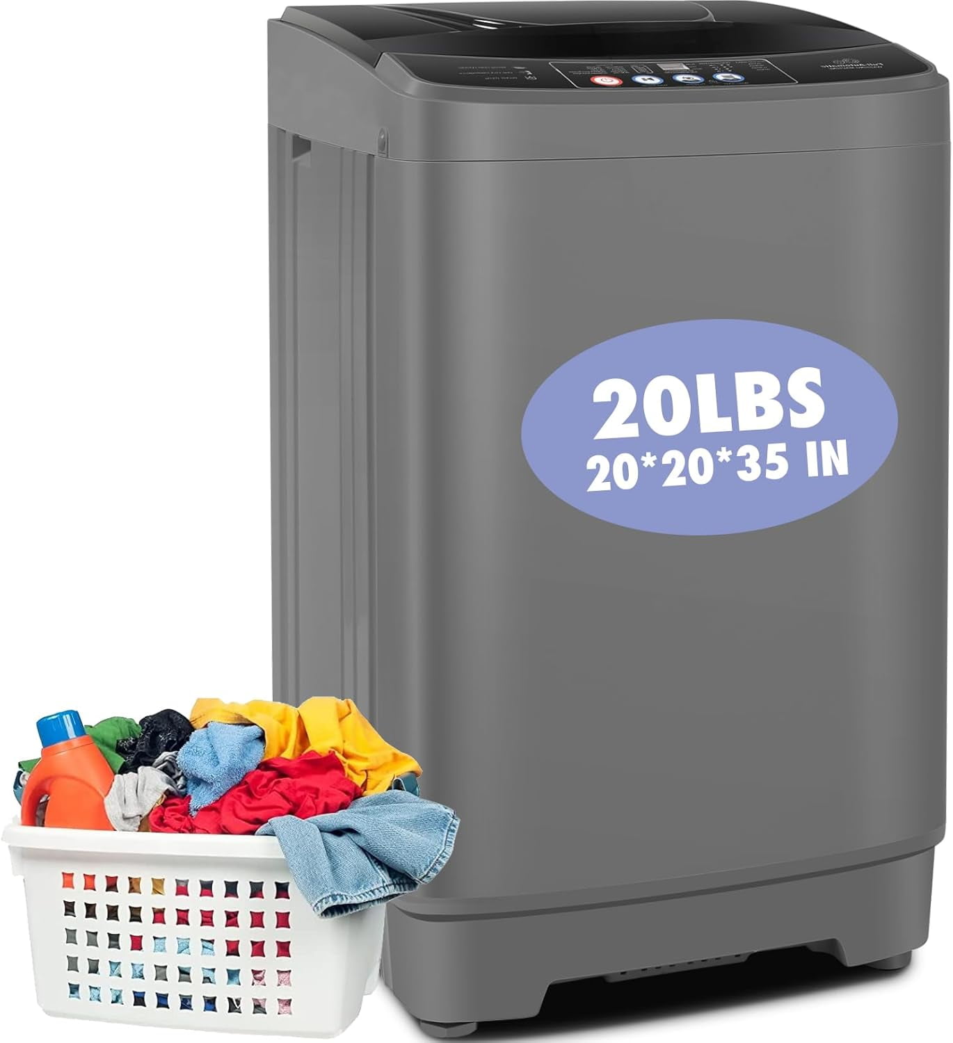 Nictemaw Portable Washing Machine, 20Lbs Capacity Full-Automatic ...