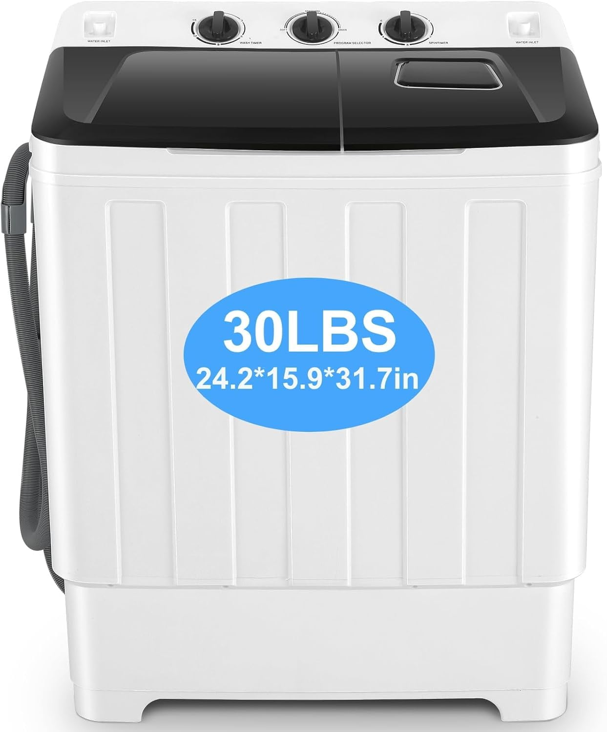 Nictemaw Portable Washing Machine Twin Tub 30Lbs Washer and Spin Dryer ...