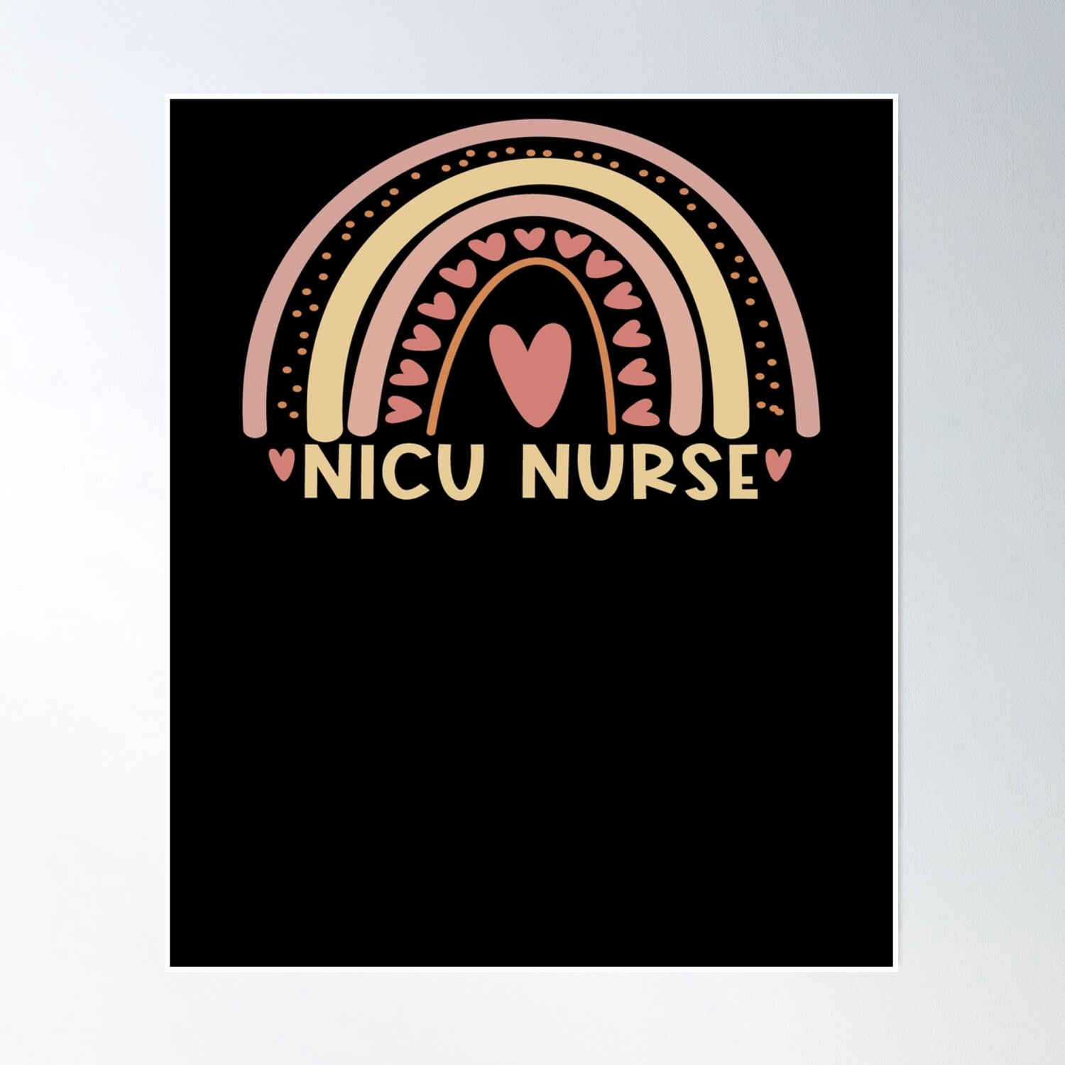 Nicu Nurse Boho Rainbow Cute Nursing Student Poster Wall Art, Modern ...