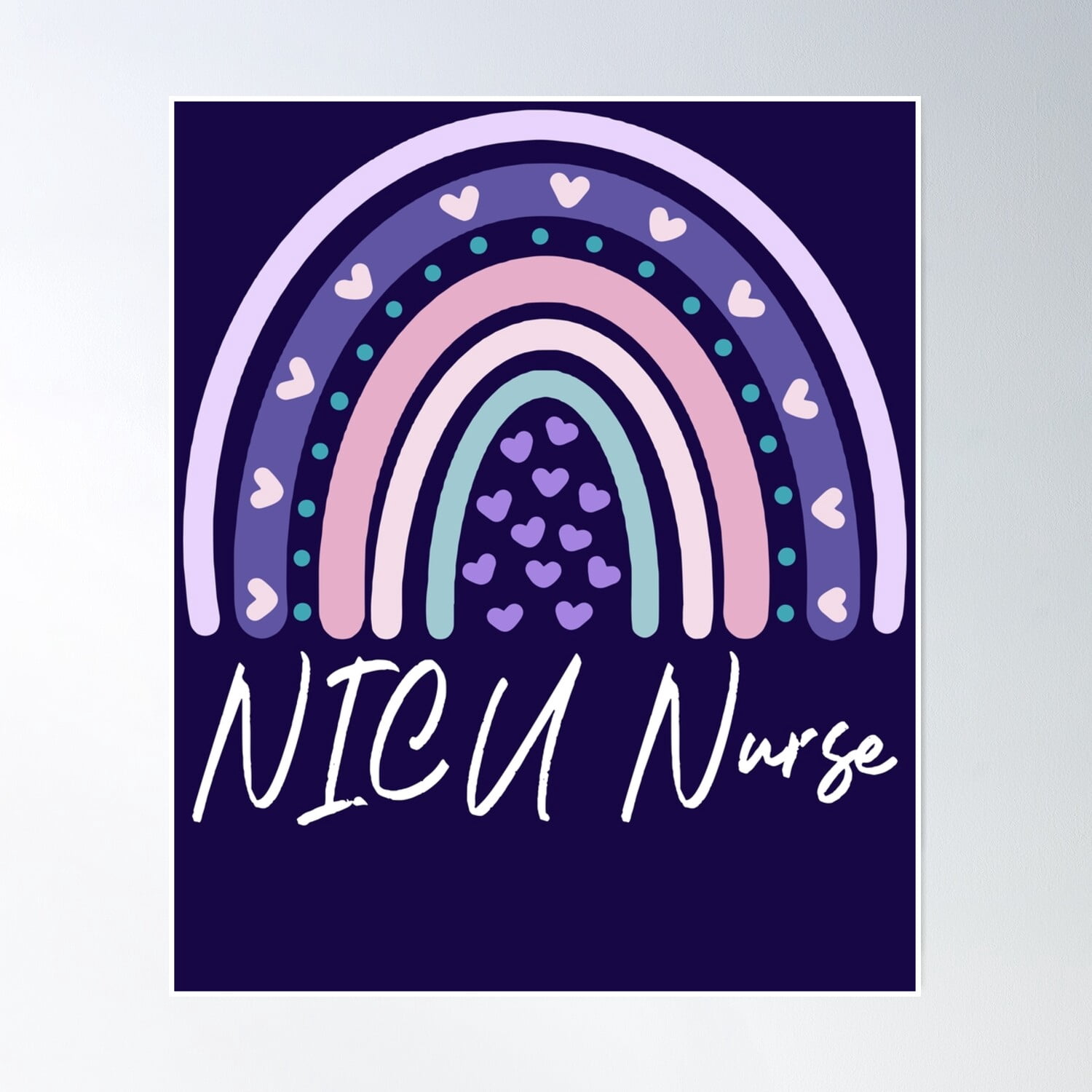 Nicu Nurse Boho Rainbow | Neonatal Care Pride Poster Wall Art, Modern ...