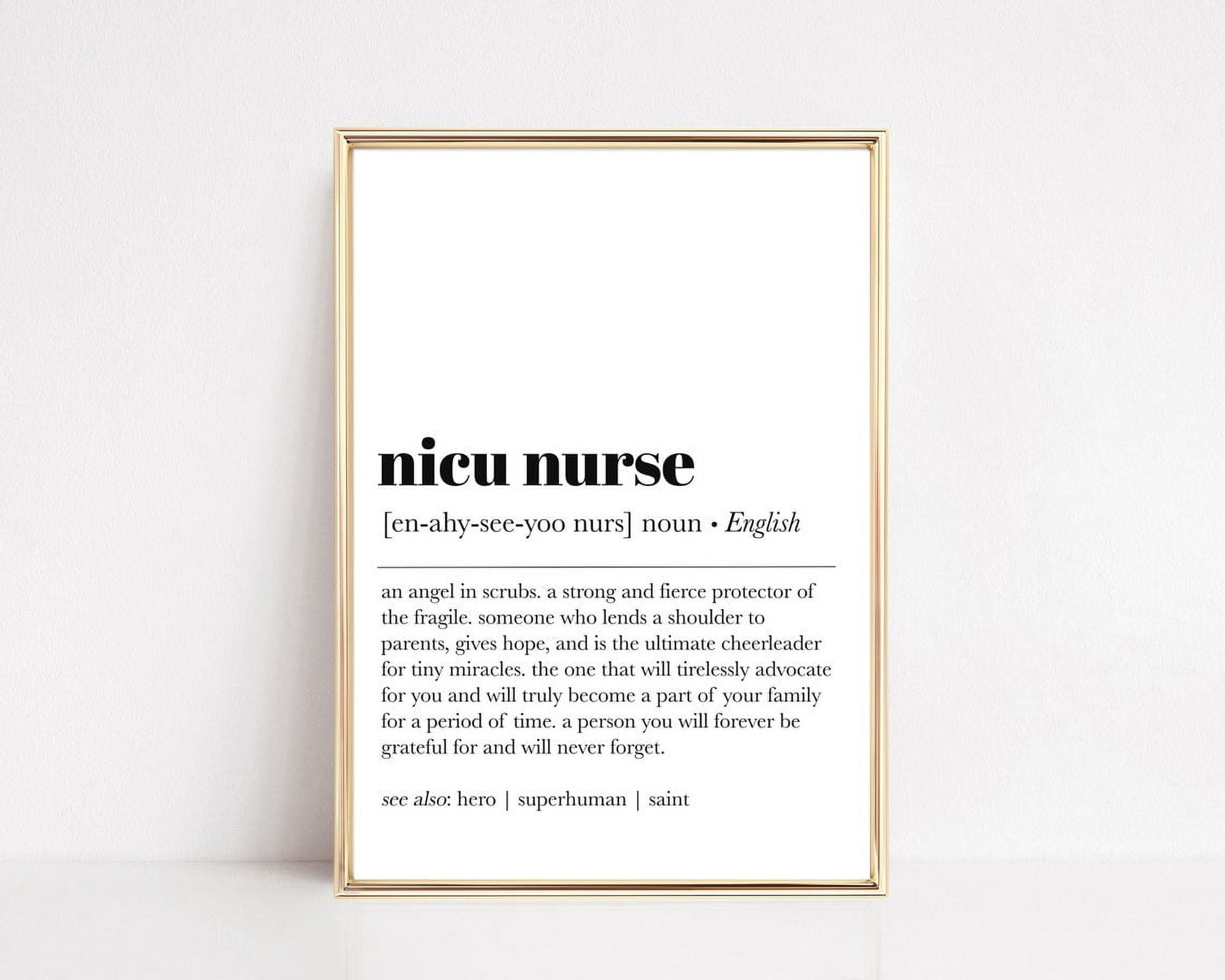 Nicu Nurse Definition Print Nurse Grad Gift Neonatal Nurse Gift Icu ...
