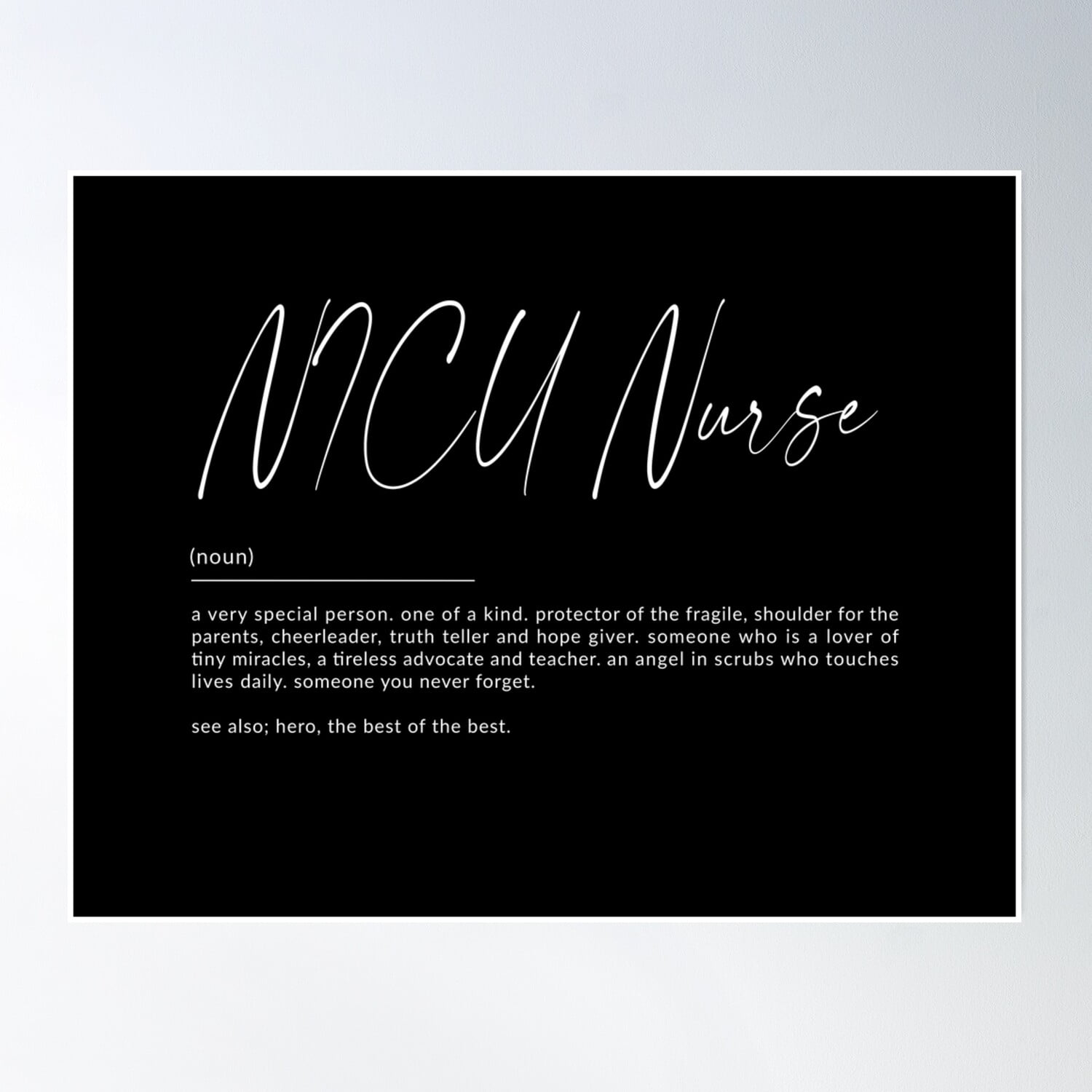 Nicu Nurse | Dictionary Definition Gift | Poster Wall Art, Modern Wall ...