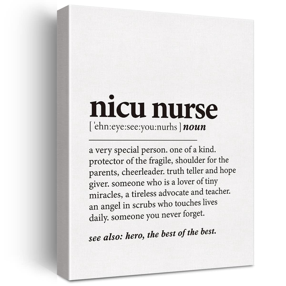 Nicu Nurse Gift Nicu Nurse Definition Print Canvas Wall Art Home Office ...