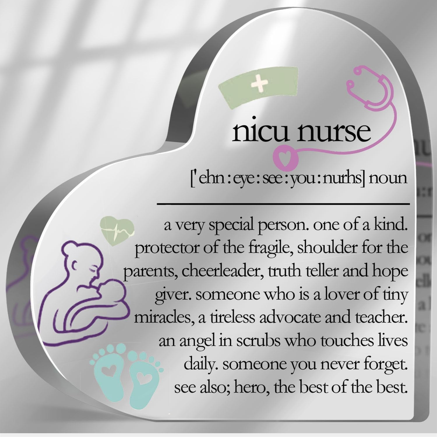 Nicu Nurse Gifts for Women Men, Nicu Nurse Definition Plaque, Birthday ...