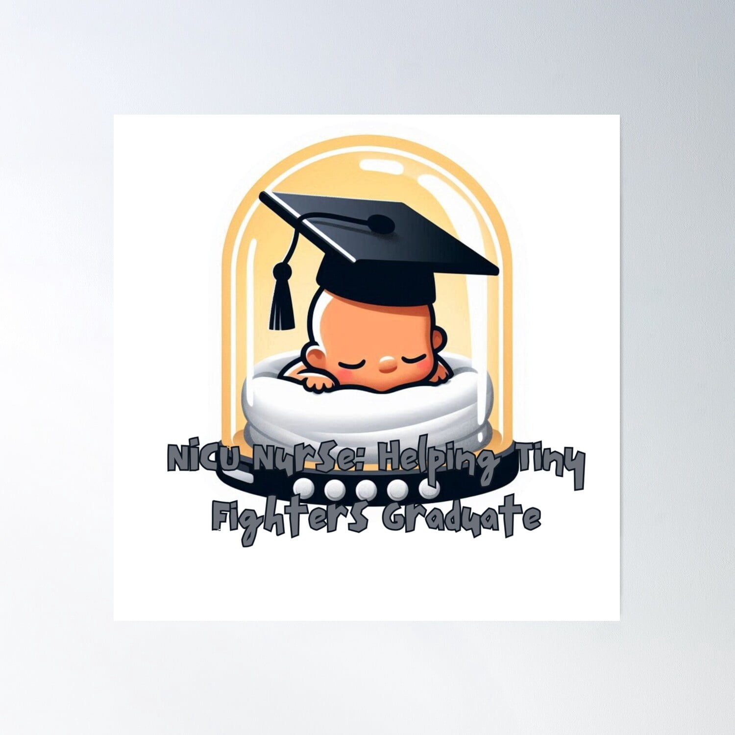 Nicu Nurse: Helping Tiny Fighters Graduate Poster Wall Art, Modern Wall ...