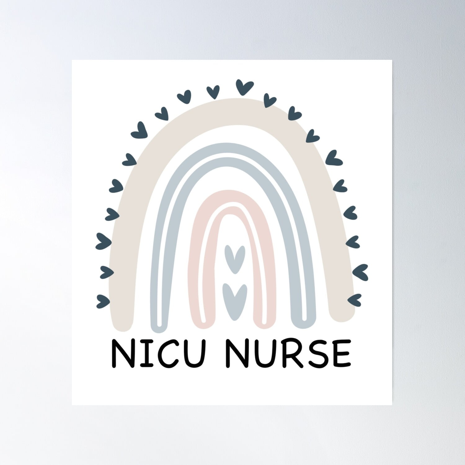 Nicu Nurse Icu Neonatal Boho Rainbow Team Tiny Humans Retro Poster Wall ...