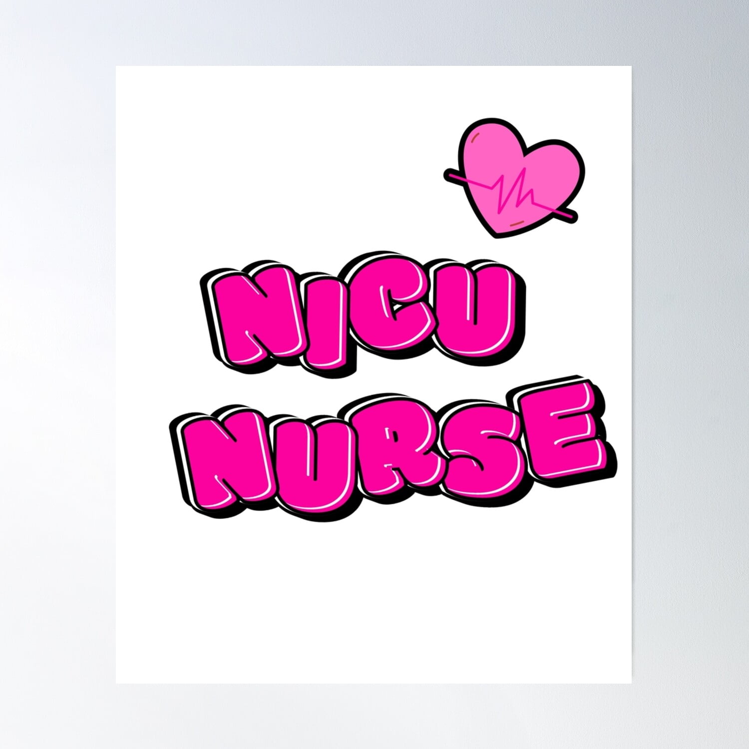 Nicu Nurse Is A Brave And Strong Women Poster Wall Art, Modern Wall ...