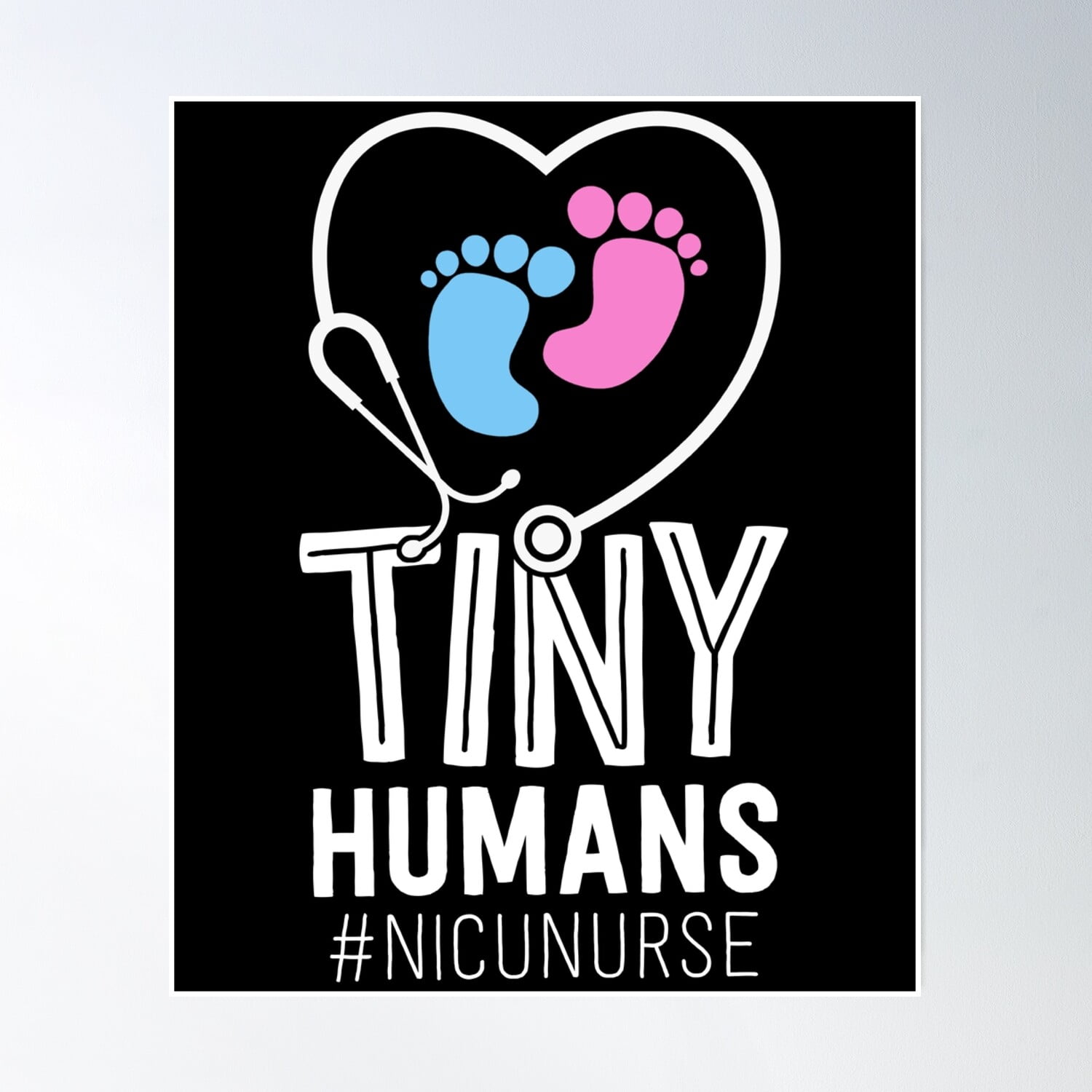 Nicu Nurse Shirt Love Tiny Humans Gift Neonatal Icu Nursing Poster Wall ...
