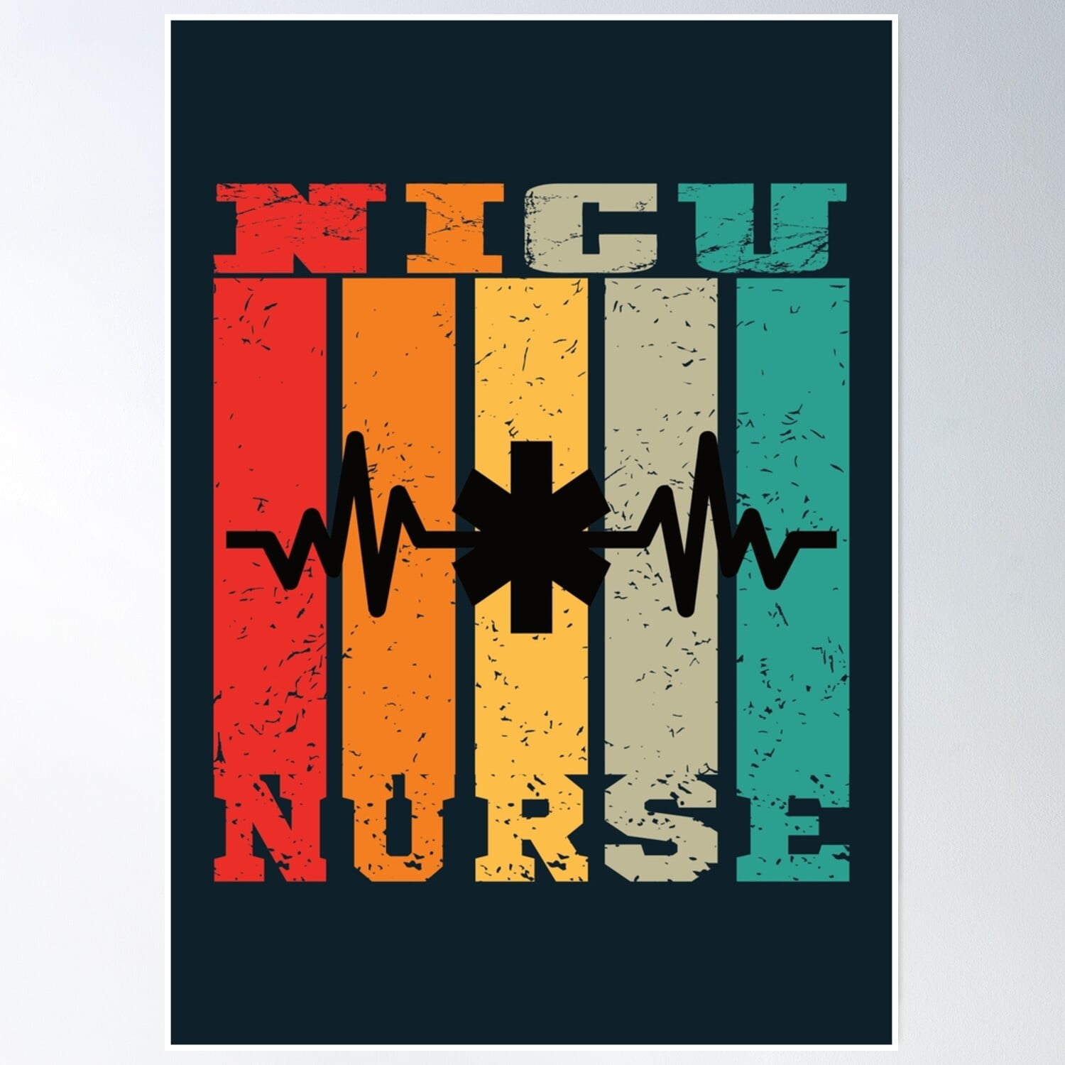 Nicu Nurse Vintage Rainbow - (Neonatal Intensive Care Unit) Poster Wall ...