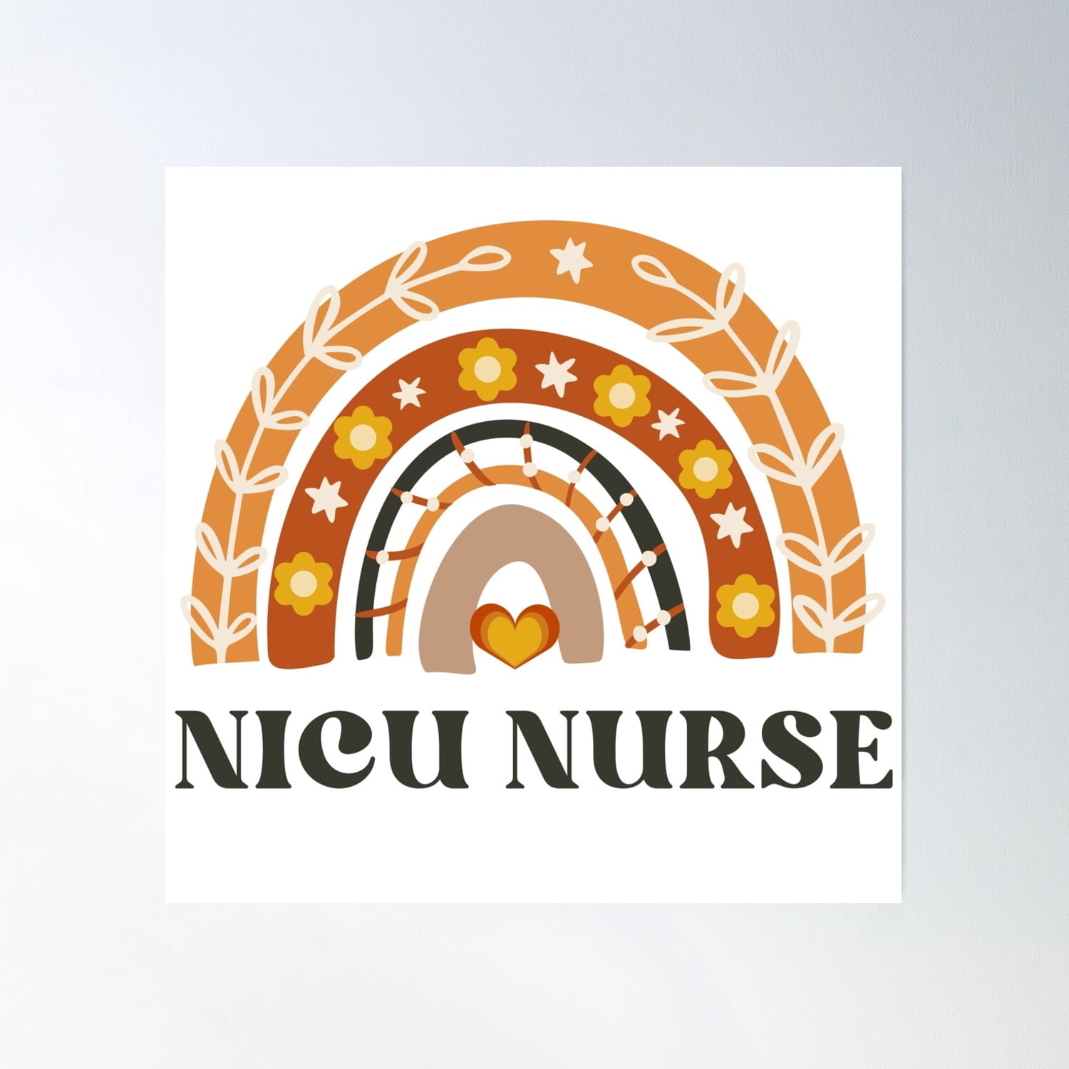 Nicu Nurse Vintage Rainbow Poster Wall Art, Modern Wall Decor, 24x24 ...